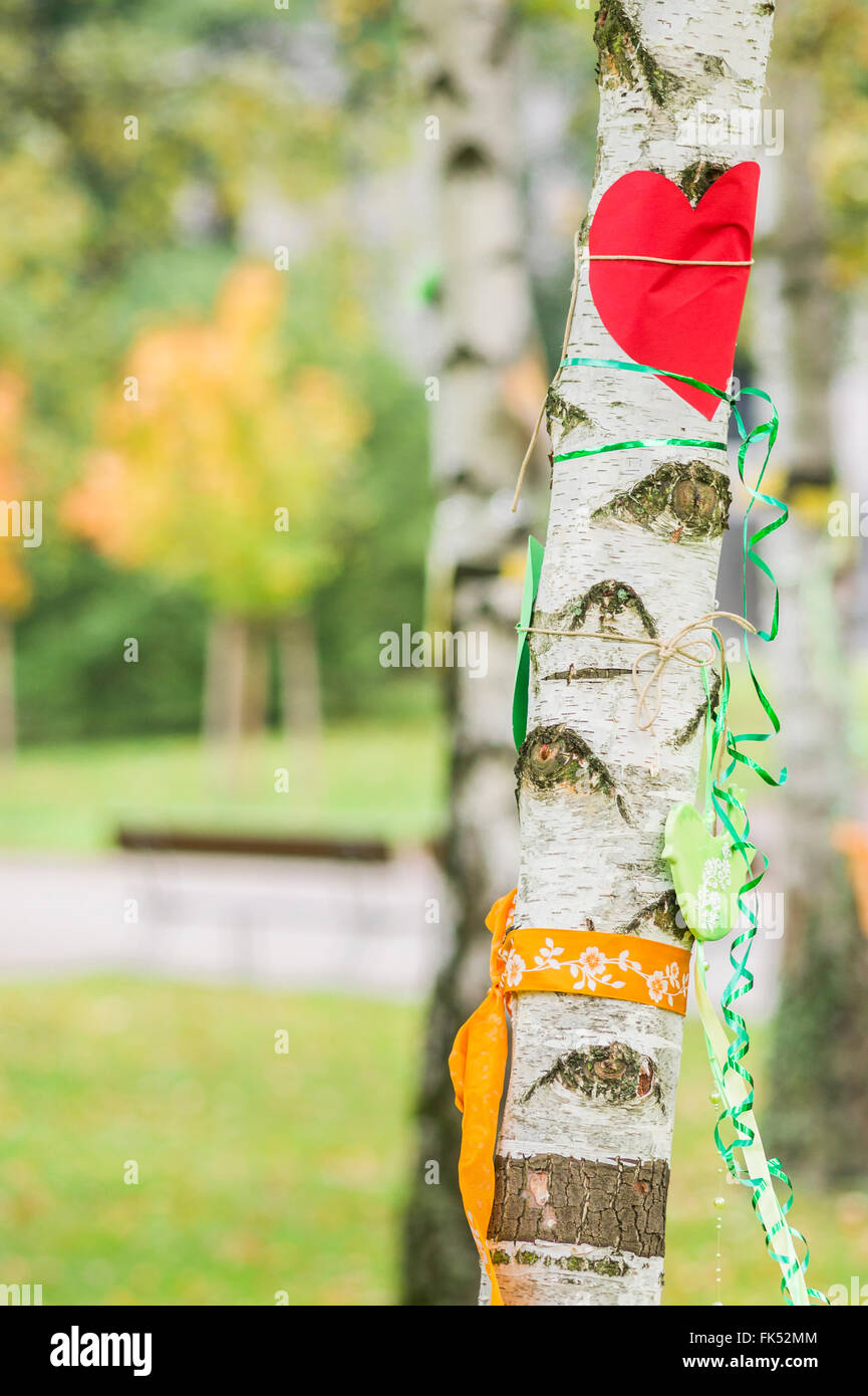 Ribbons tied in red hi-res stock photography and images - Alamy