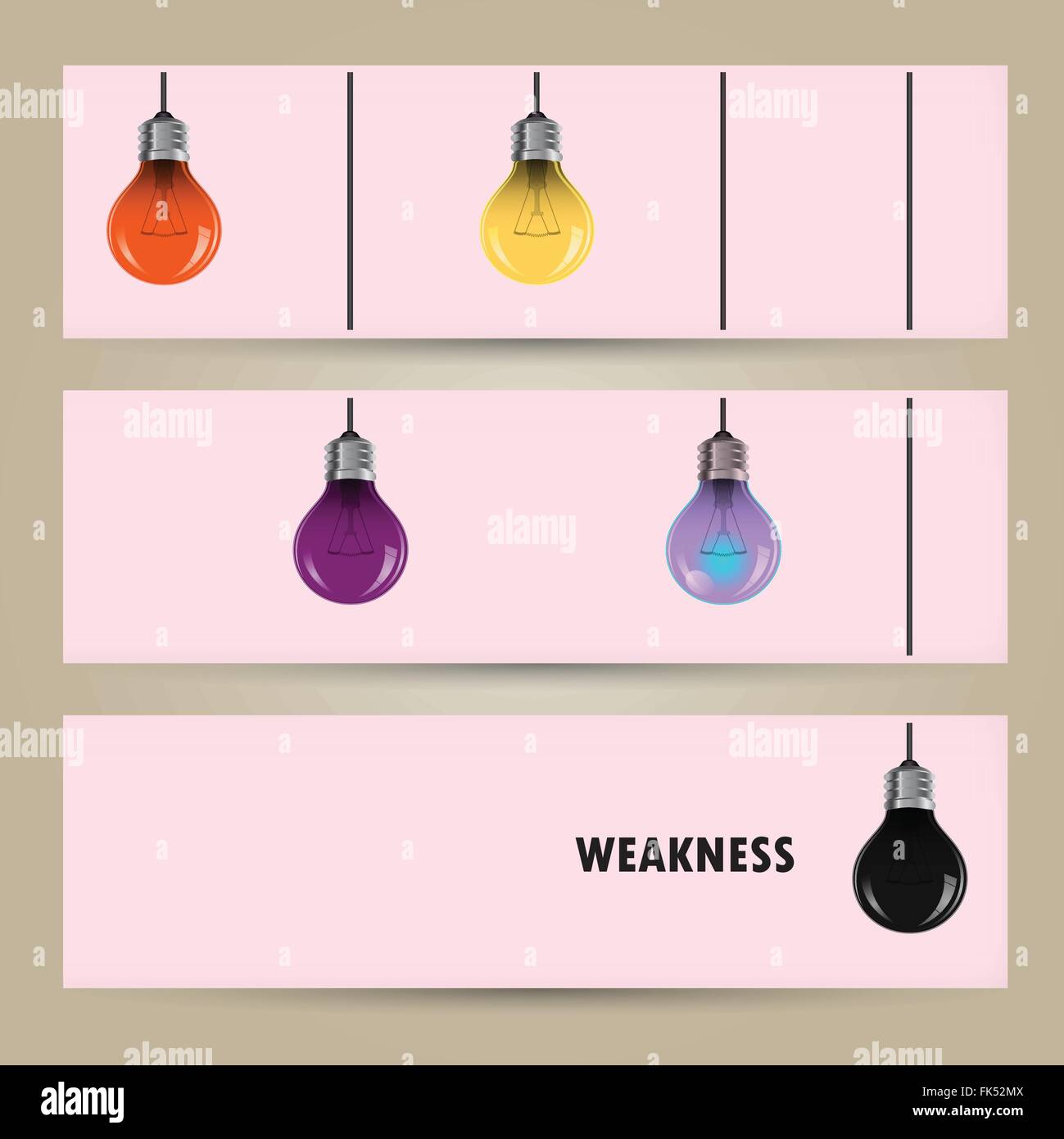 Creative light bulb Idea concept banner background. Difference and ...