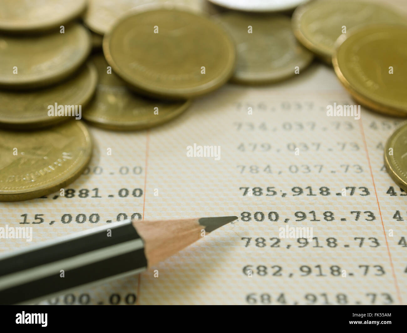 The amount deposited in the bank account Stock Photo - Alamy
