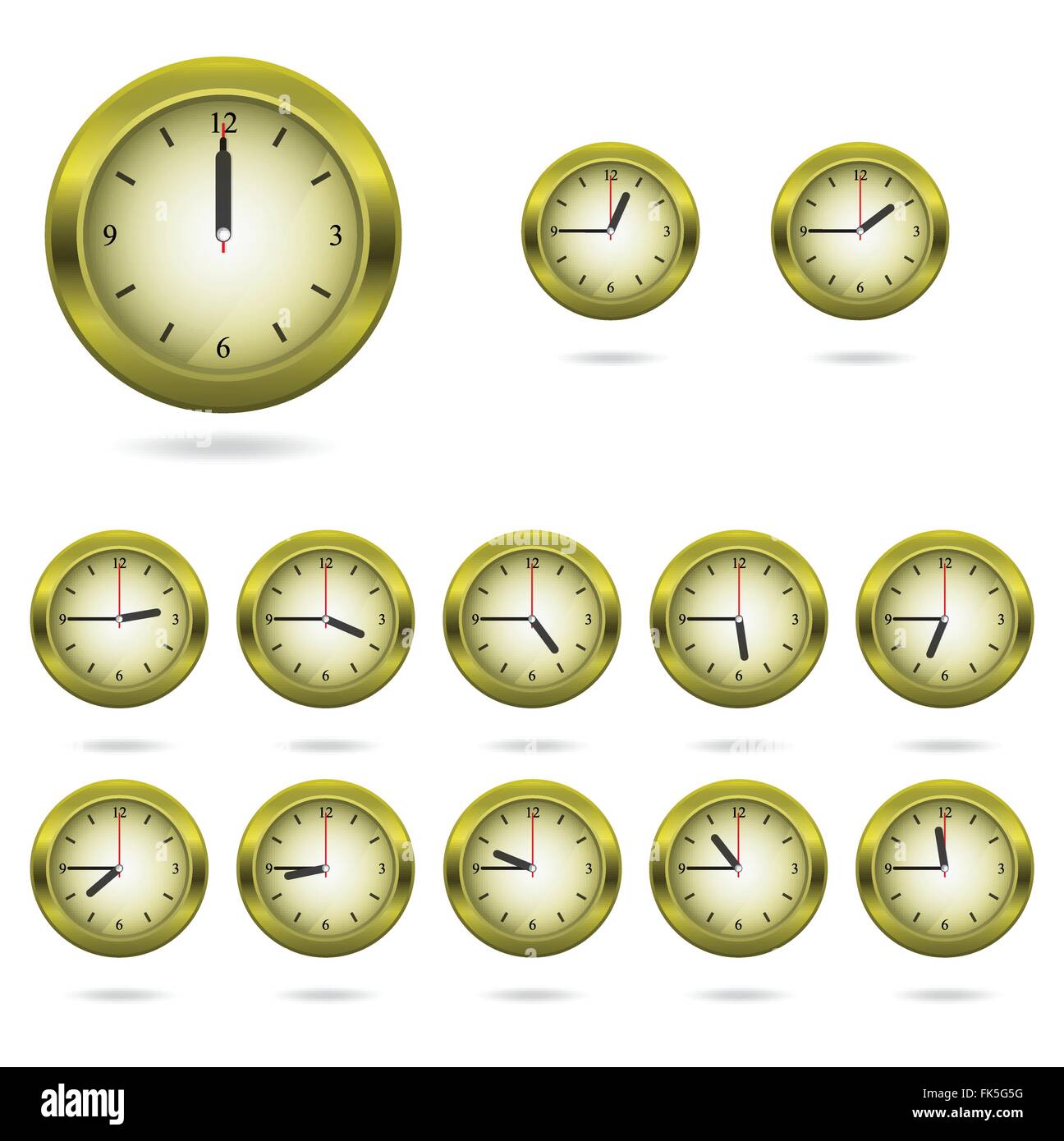 Set of colorful clock icon. Vector illustration Stock Vector Image ...