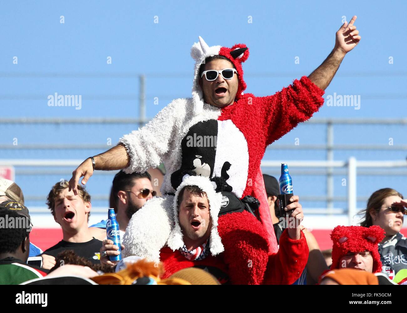 Las Vegas, NV, USA. 6th Mar, 2016. Rugby fans wearing bear costumes in ...
