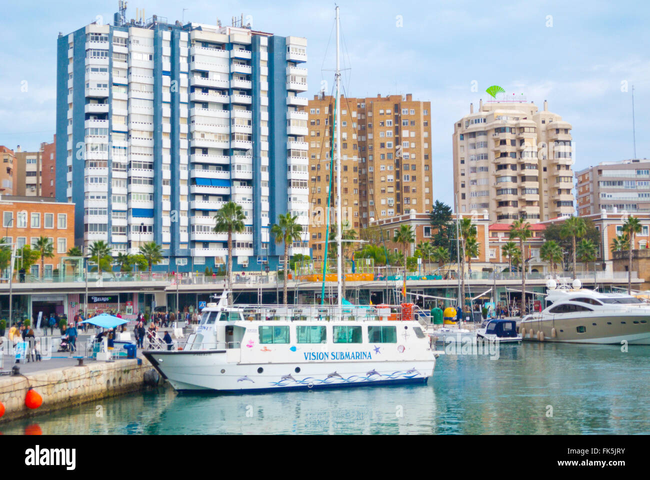 Paseo de la Farola, Muelle Uno, Port, Malaga, Andalucia, Spain Stock ...