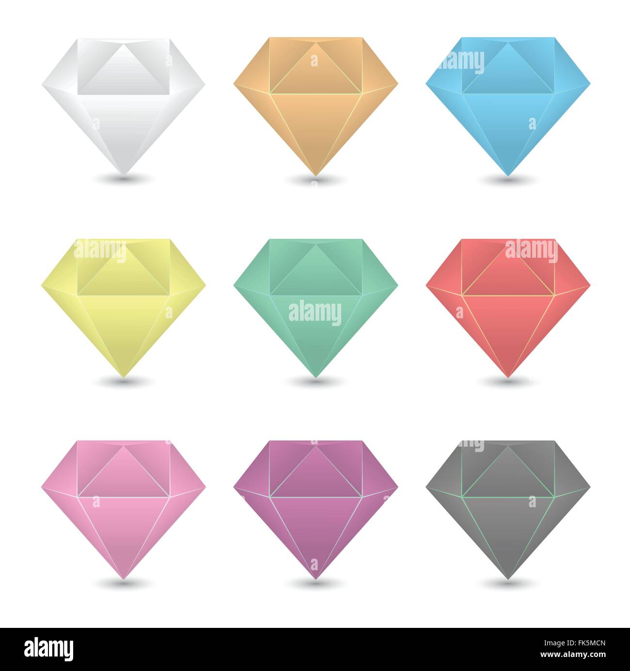 Colorful diamond icons set.Vector illustration Stock Vector Image & Art ...