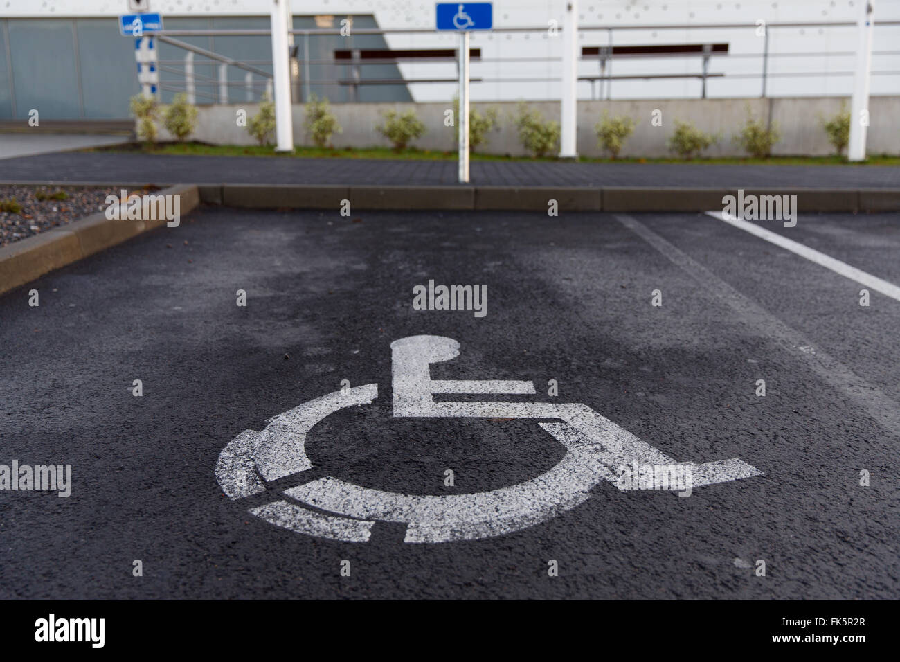 car parking road sign for disabled outdoors Stock Photo - Alamy