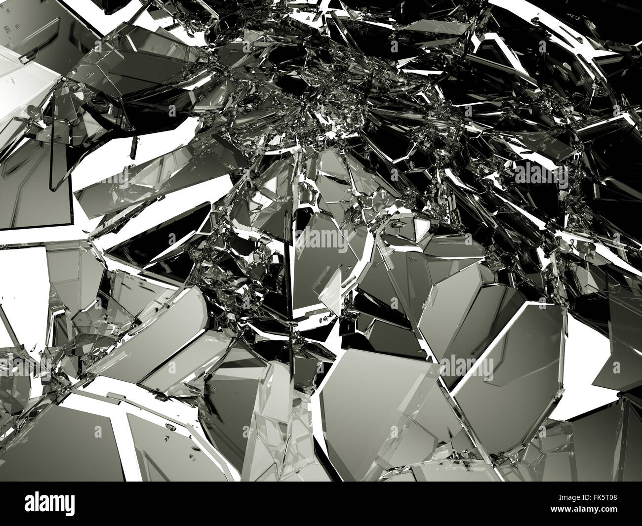 Broken glass pieces isolated on white. Large resolution Stock Photo - Alamy