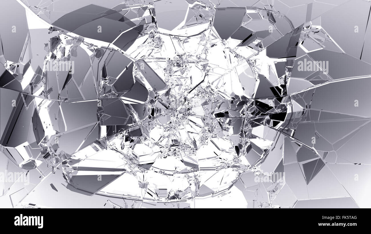 Glass breaking and shatter on white. Large resolution Stock Photo - Alamy