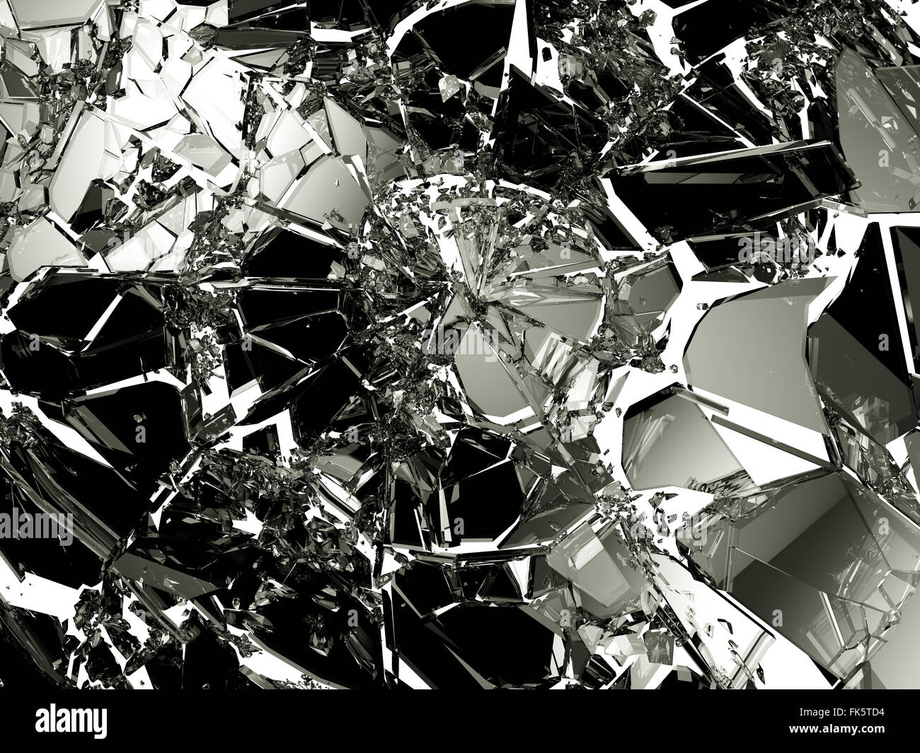 Pieces of demolished or Shattered glass on black. Large resolution ...