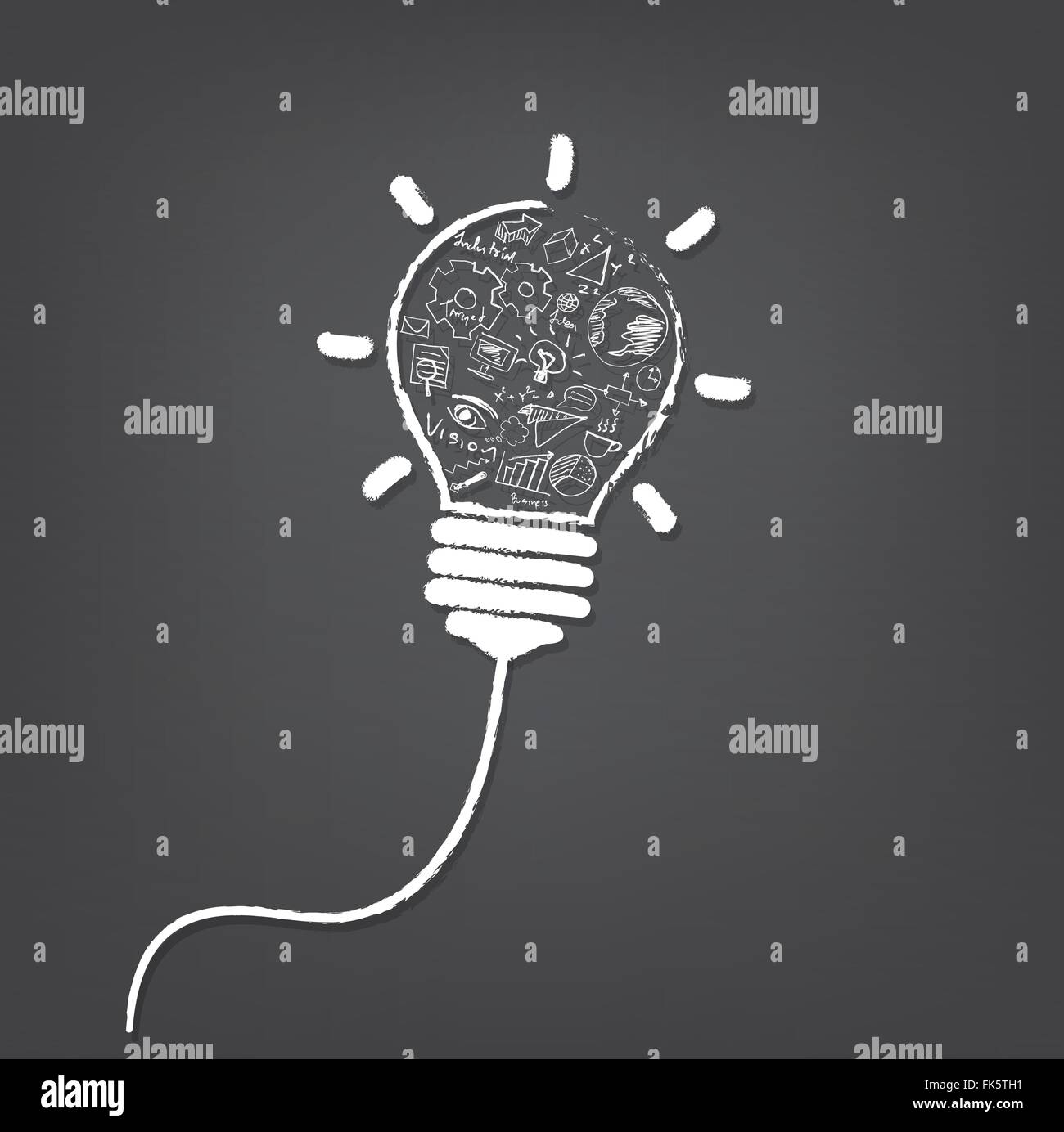 Creative light bulb handwriting style with business idea concept, education concept. Vector ...