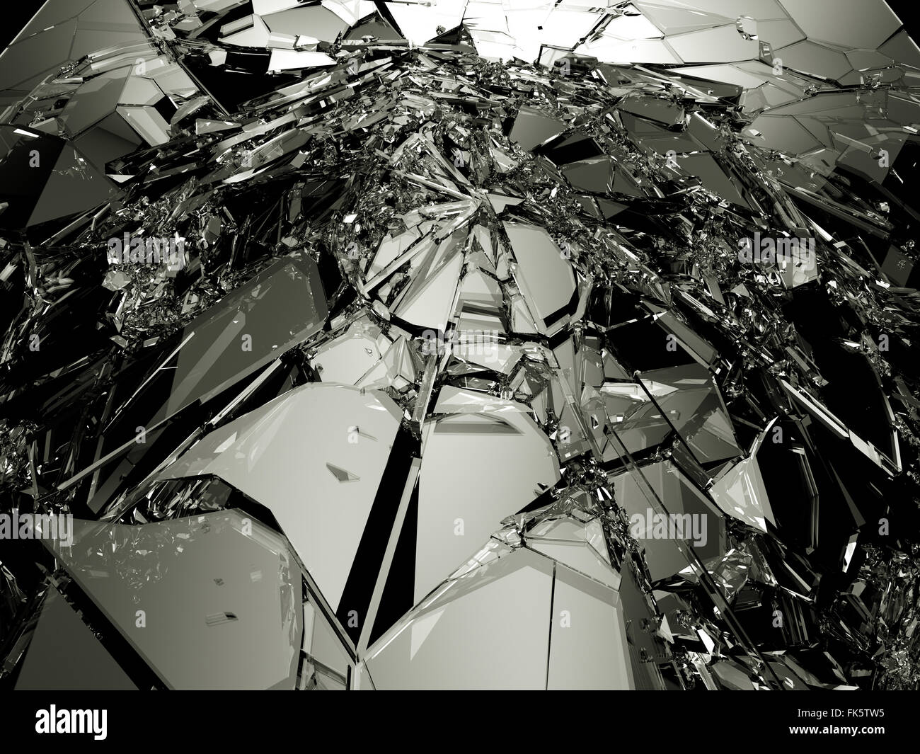 Pieces of Destructed or Shattered glass on black. Large resolution ...