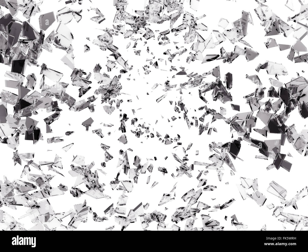 Pieces of splitted or cracked glass on white. Large resolution Stock ...