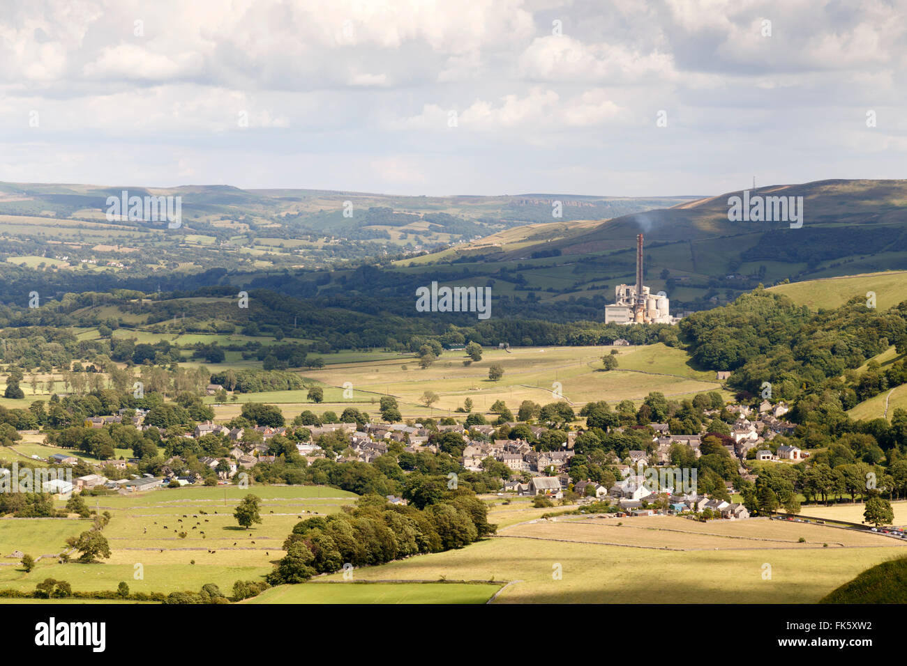 Peak District village of Castleton in Derbyshire England Stock Photo ...