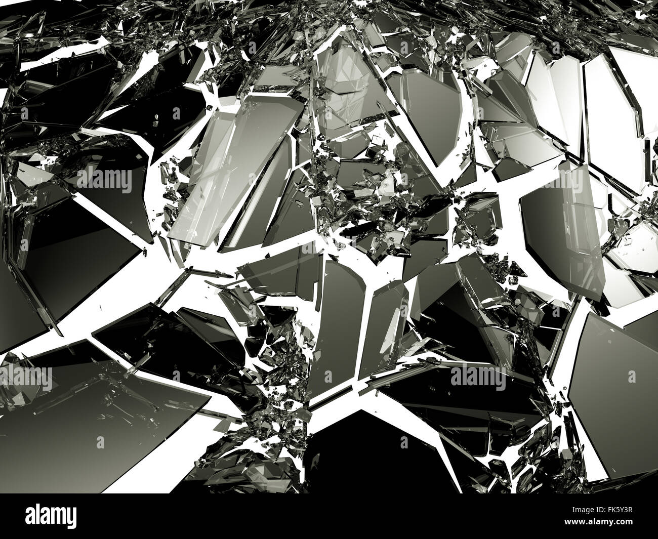 Broken glass pieces isolated on white. Large resolution Stock Photo - Alamy
