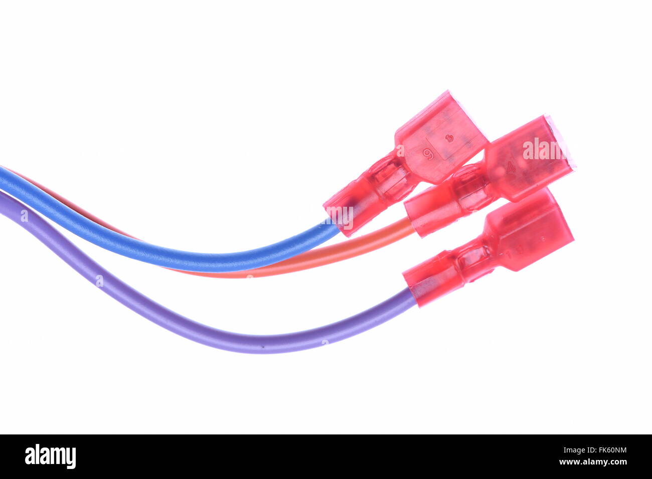 Electrical connection wires on white background Stock Photo - Alamy