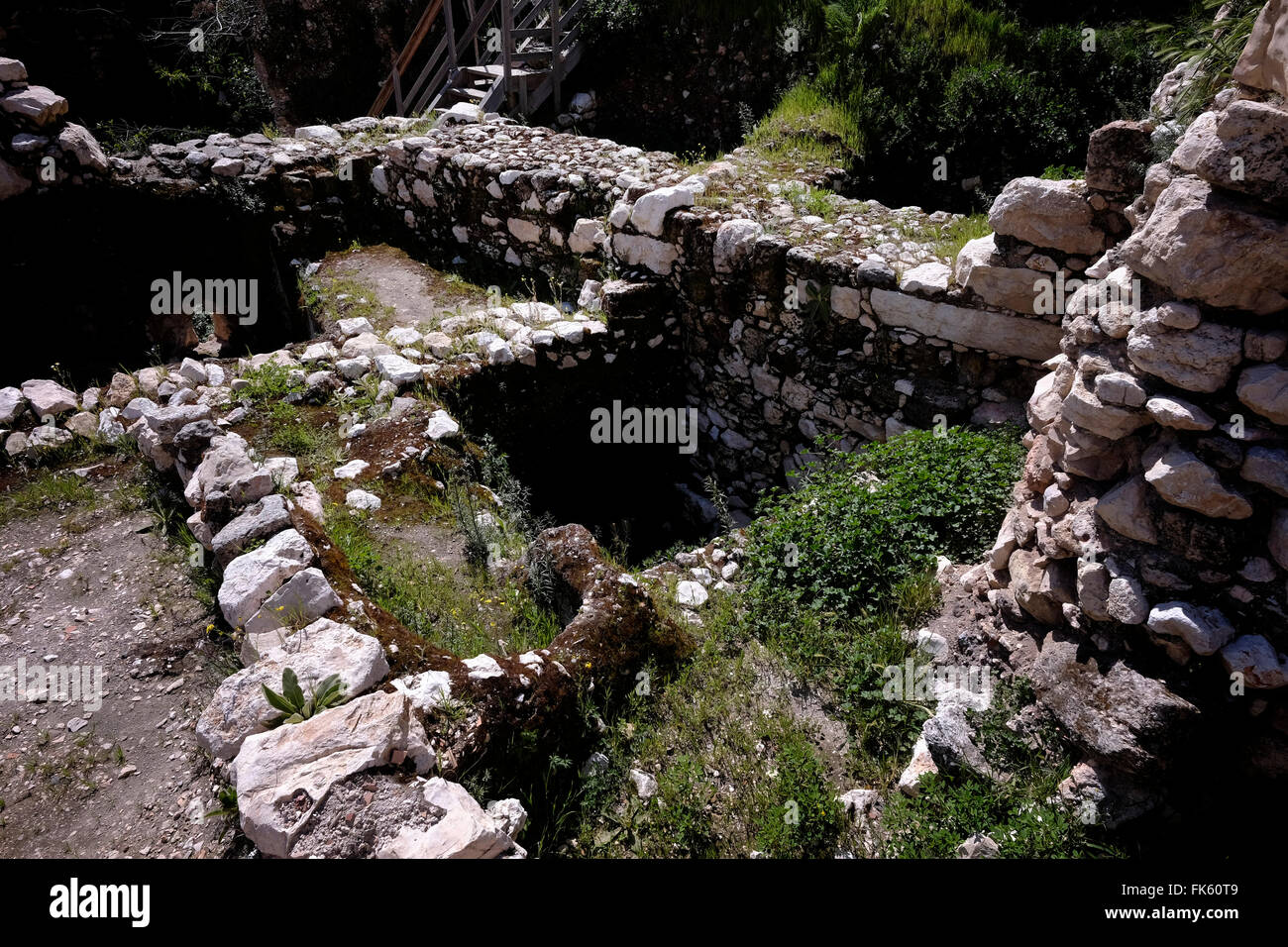 View of ruins of Ir David or City of David a major archaeological site ...