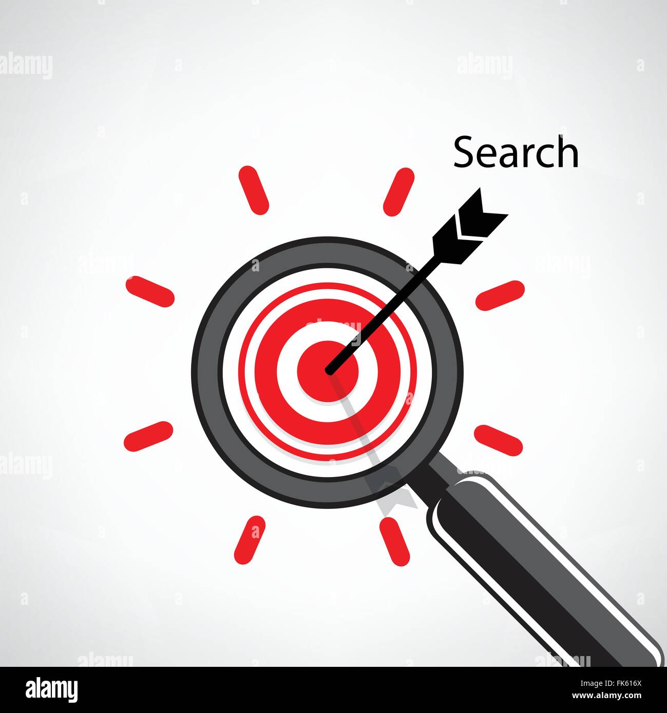 magnifying glass and target concept background ,design for poster flyer ...