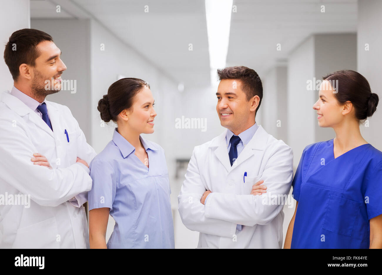 happy group of medics or doctors at hospital Stock Photo - Alamy