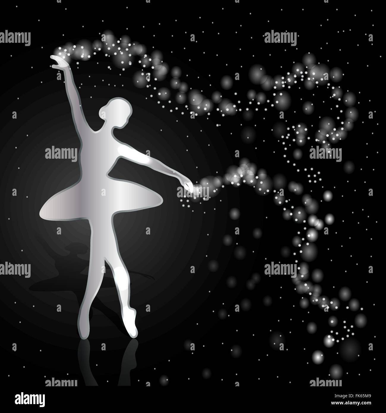 Silver ballerina on dark background Stock Vector Image & Art - Alamy