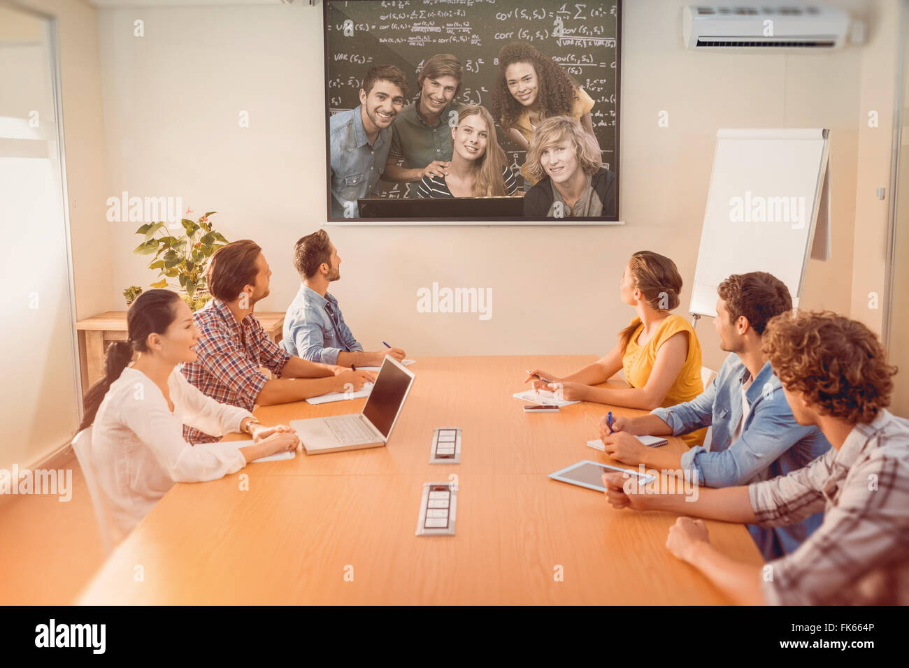 Composite image of college students using computer Stock Photo - Alamy