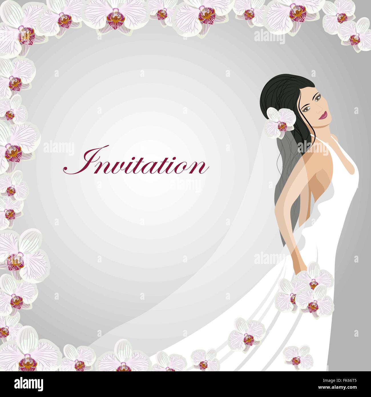 Invitation card with a beautiful bride Stock Vector Image & Art - Alamy