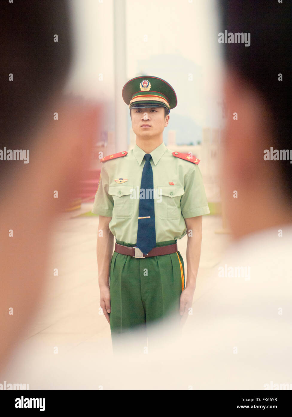 Policeman on guard, Tiananmen Square, Beijing, China, Asia Stock Photo ...