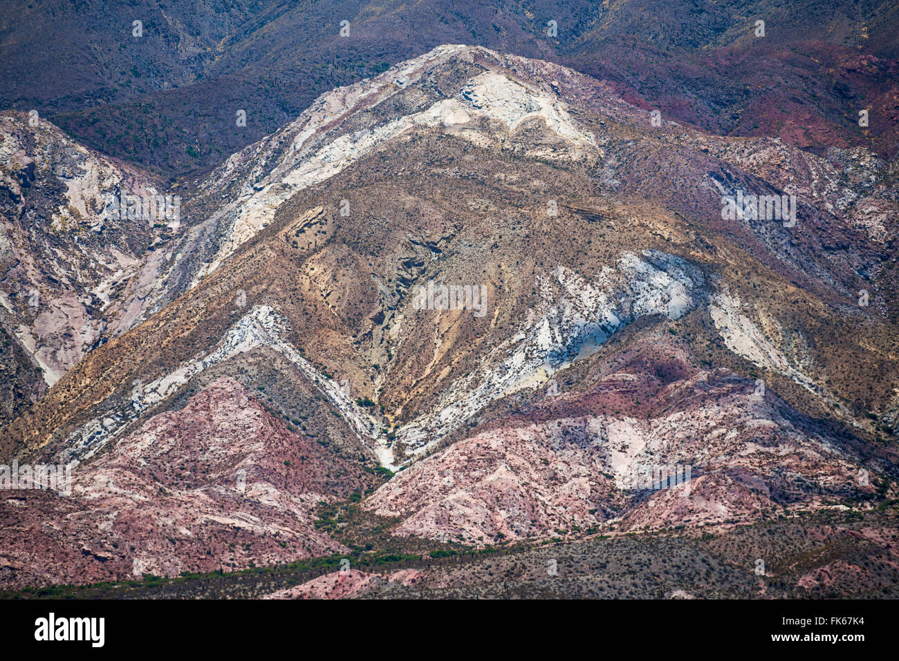 Colourful rocks in Cactus National Park, Cachi Valley, Calchaqui ...
