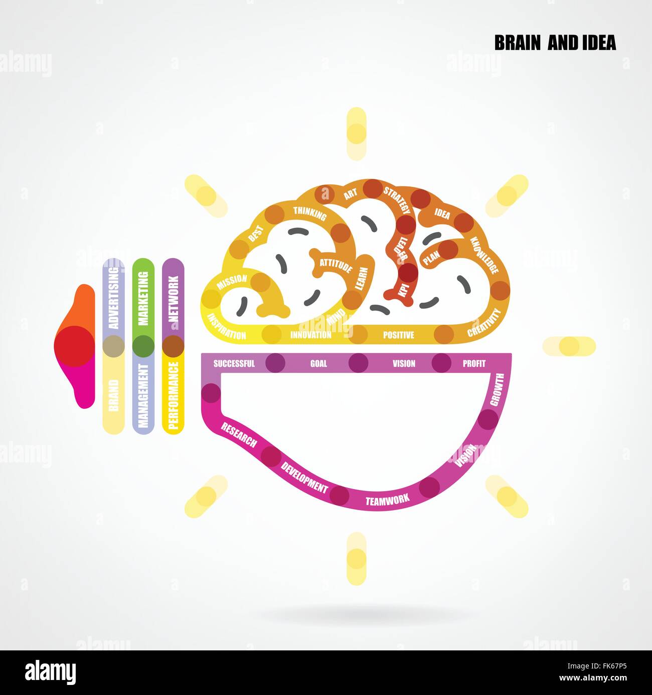 Creative light bulb concept with business idea background. Vector ...