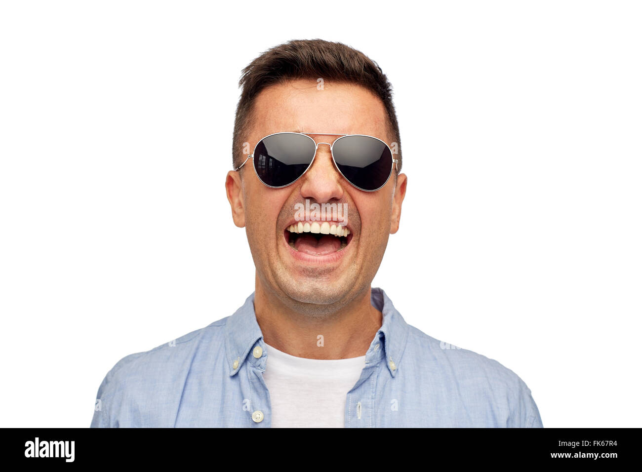 Funny smiling man in glasses hi-res stock photography and images - Alamy