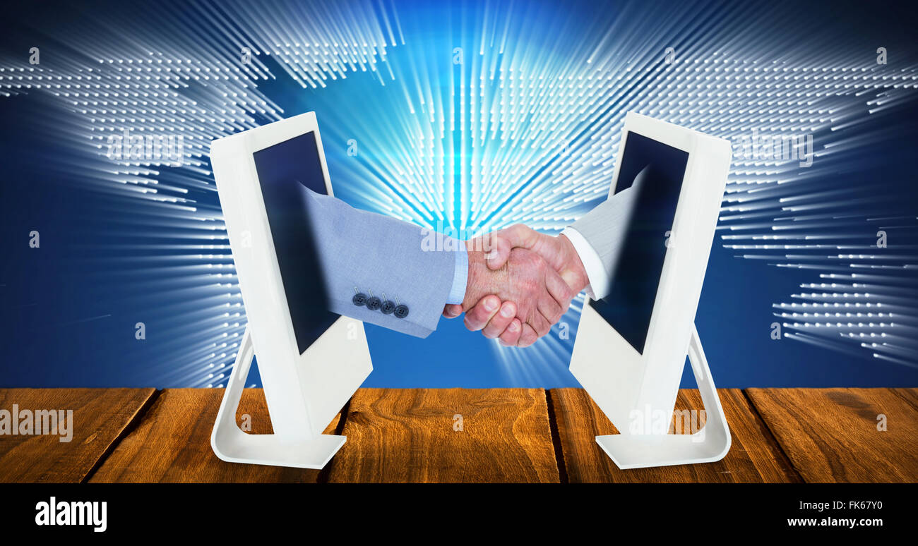 Composite image of side view of shaking hands Stock Photo - Alamy