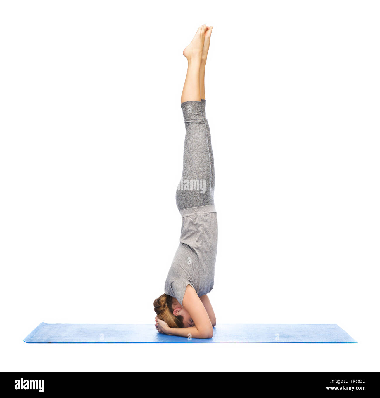 Supported headstand pose Cut Out Stock Images & Pictures - Alamy