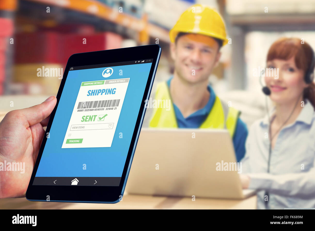 Male manager using tablet inventory hi-res stock photography and images ...