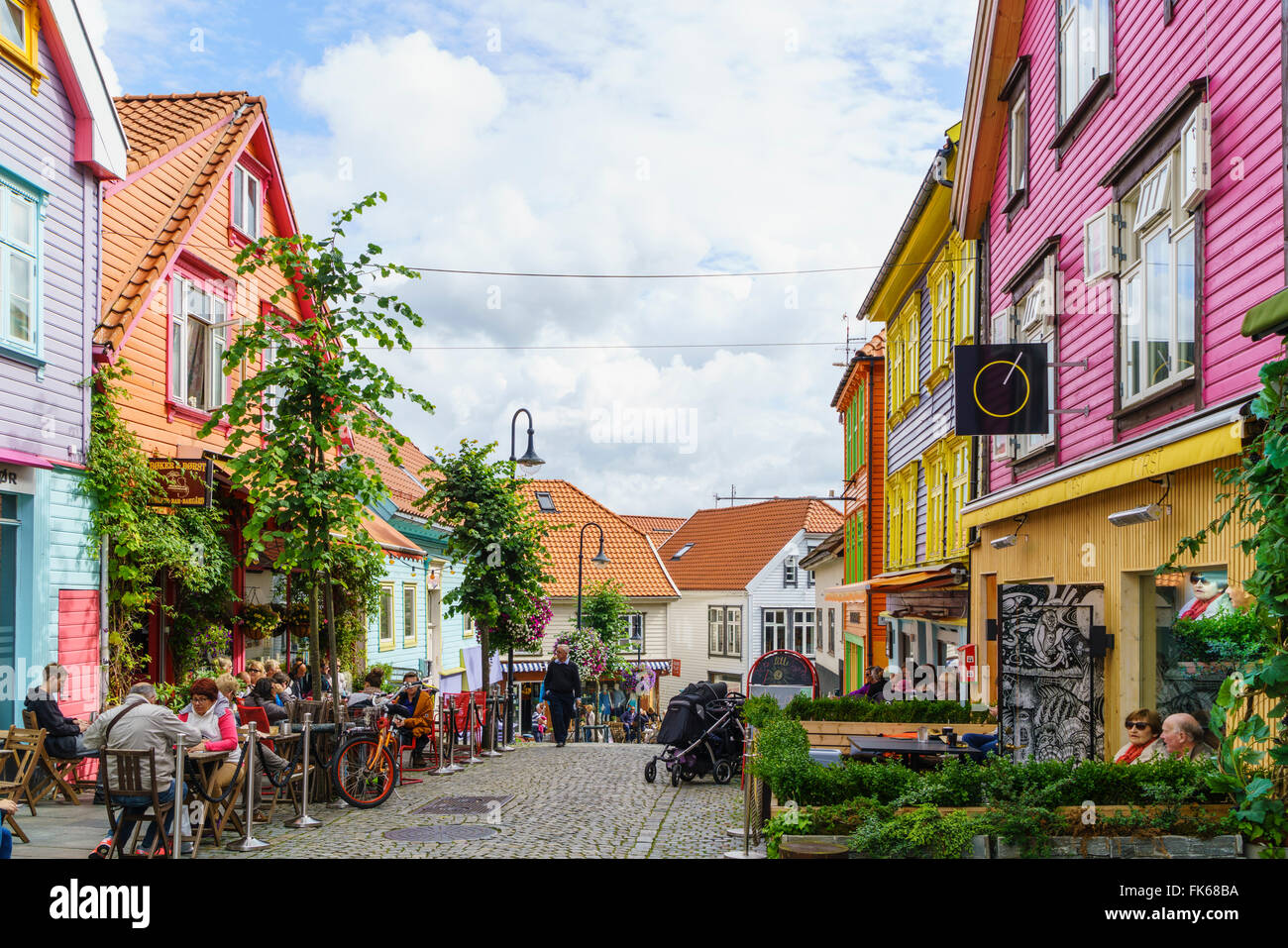 Ovre Holmegate, a colourful street of shops and cafes in the centre of ...