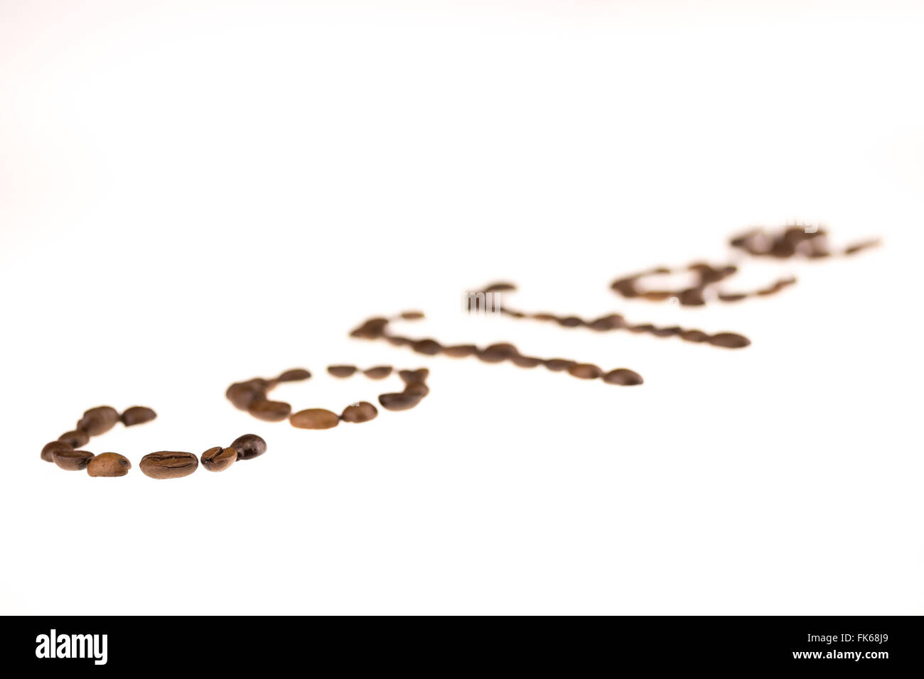 cofe writing with cofe beans Stock Photo - Alamy