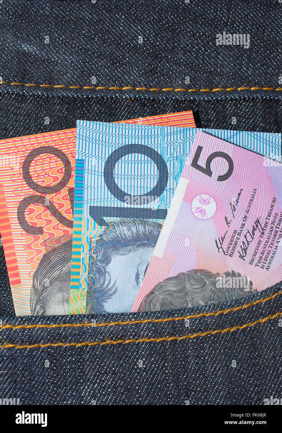 Pocket Money Loose Change Australian Currency Banknotes Concept Stock ...