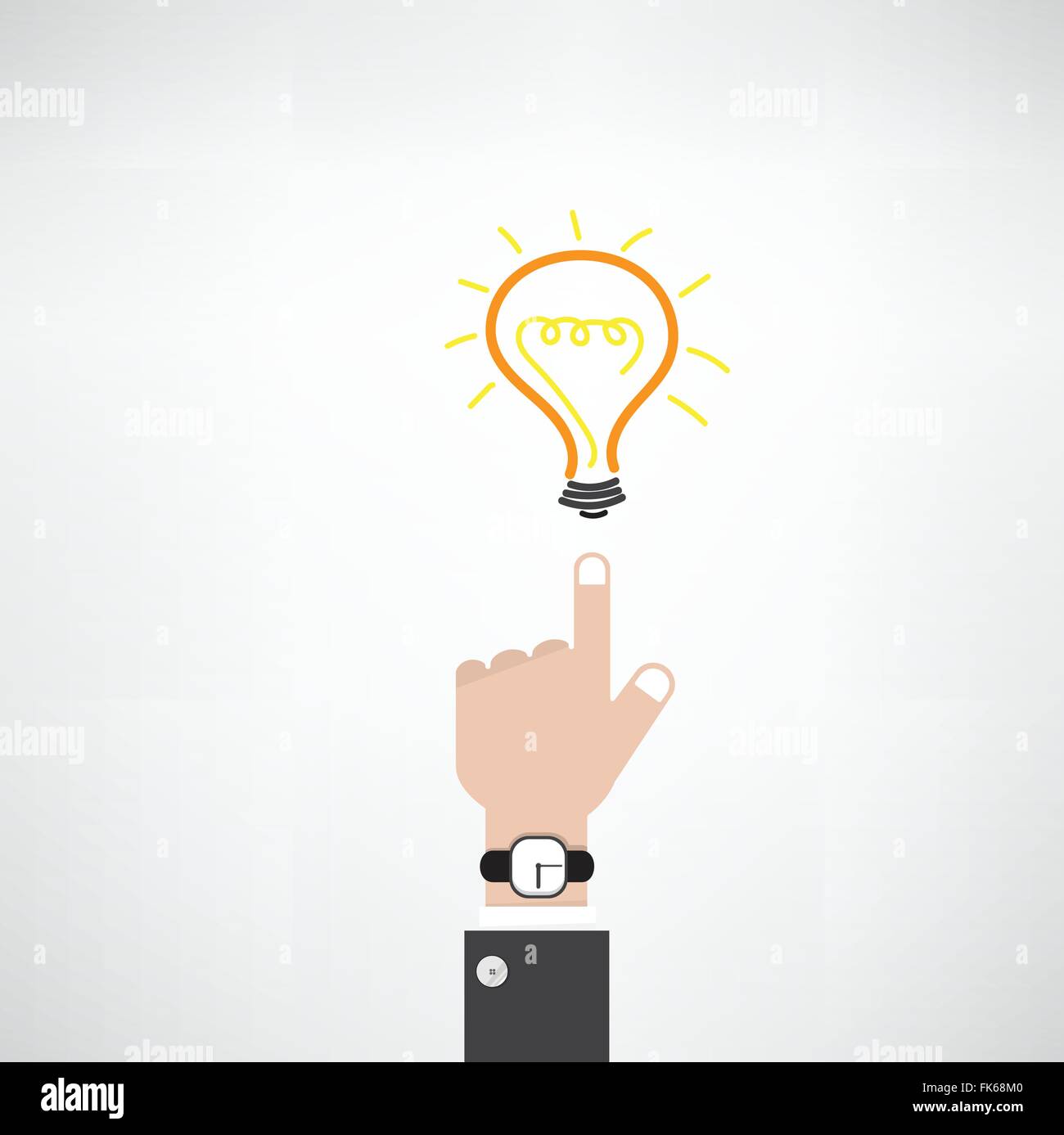 businessman hand with doodle light bulb sign ,design for poster flyer ...