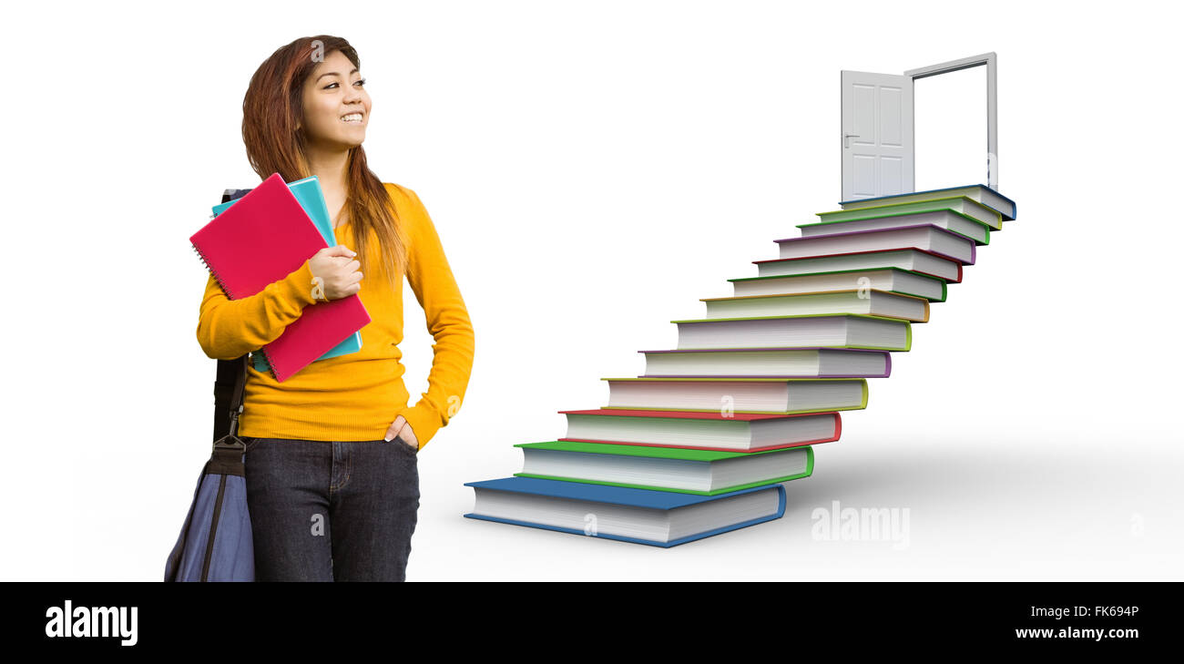 Pretty brunette college student hi-res stock photography and images - Alamy