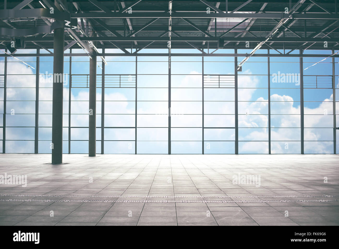 airport terminal room over blue sky and clouds Stock Photo - Alamy