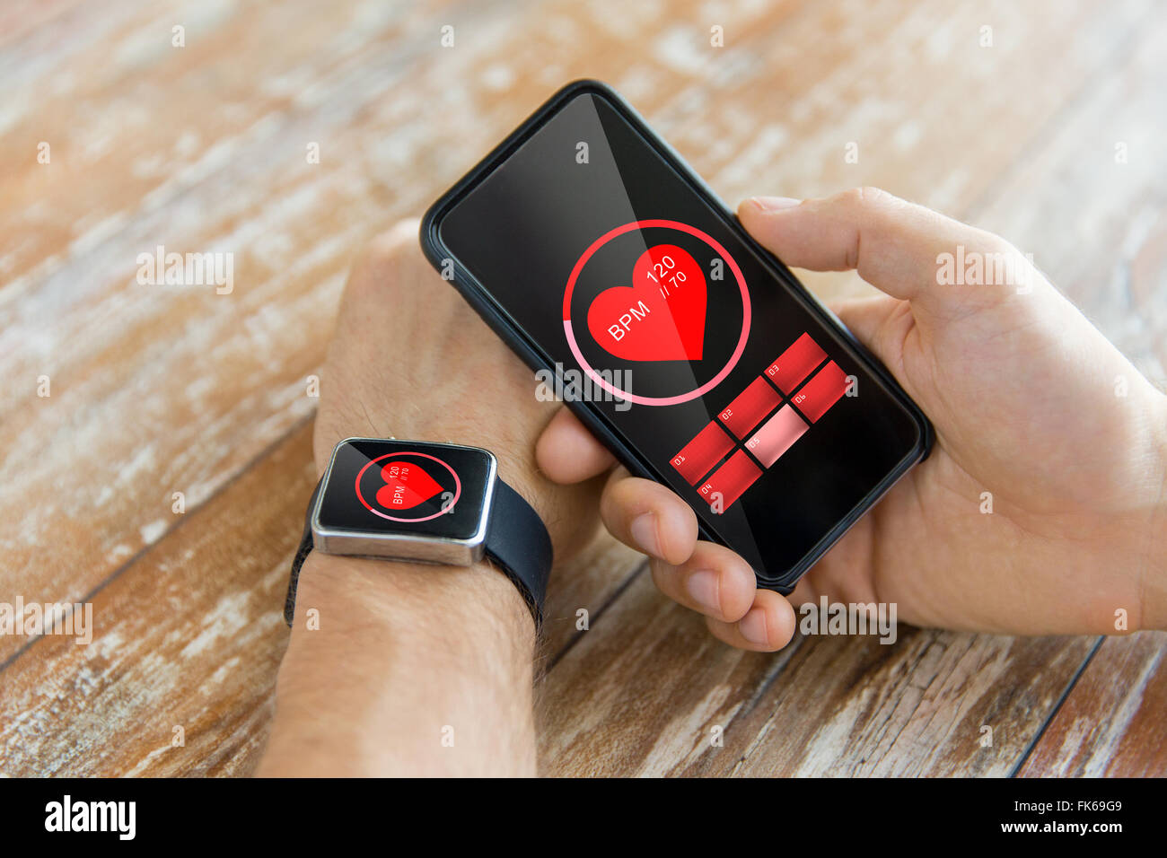 close up of hands with smart phone and watch Stock Photo - Alamy