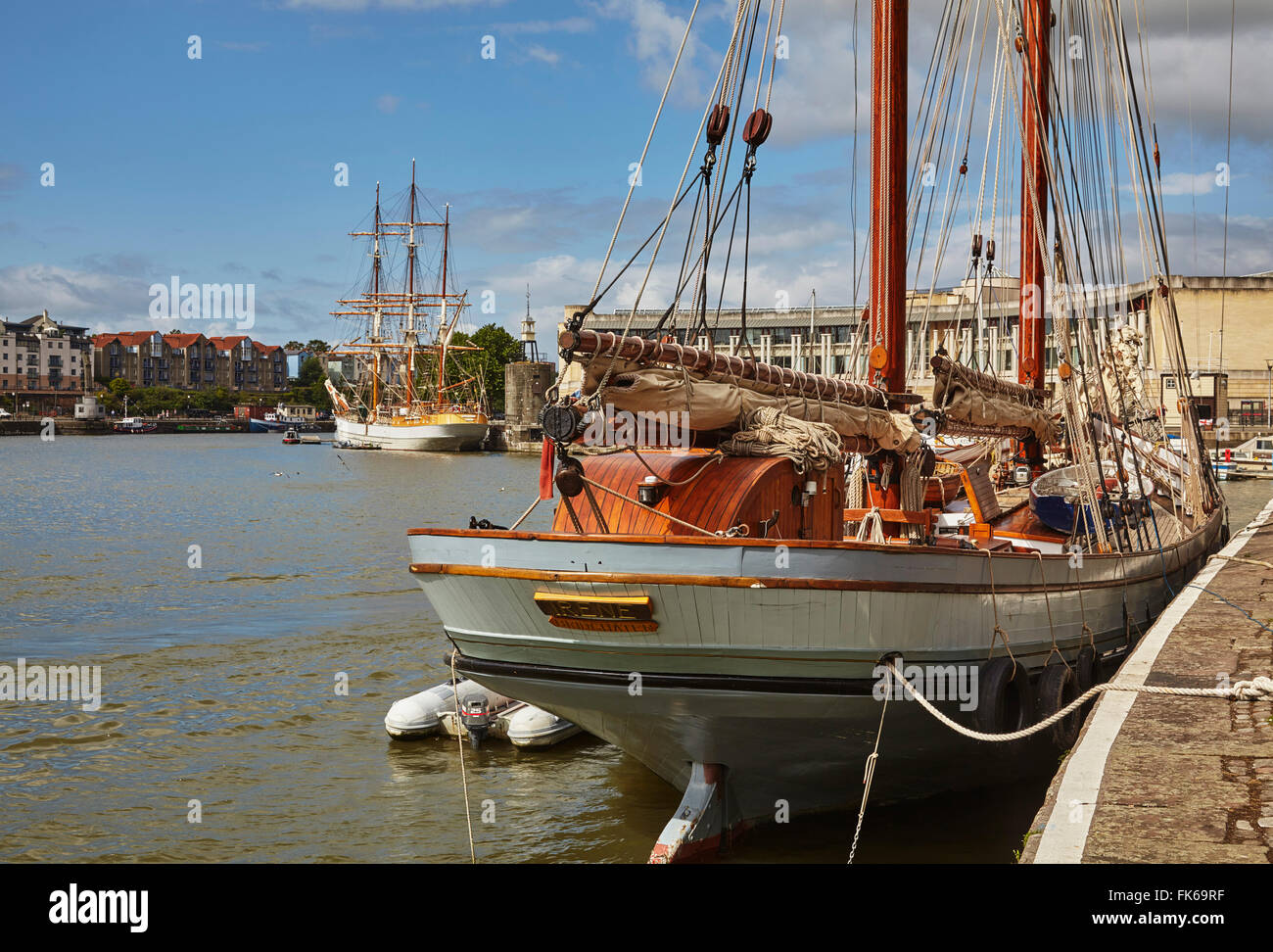 Irene, an old sailing trading ketch in The Docks, Bristol, England ...
