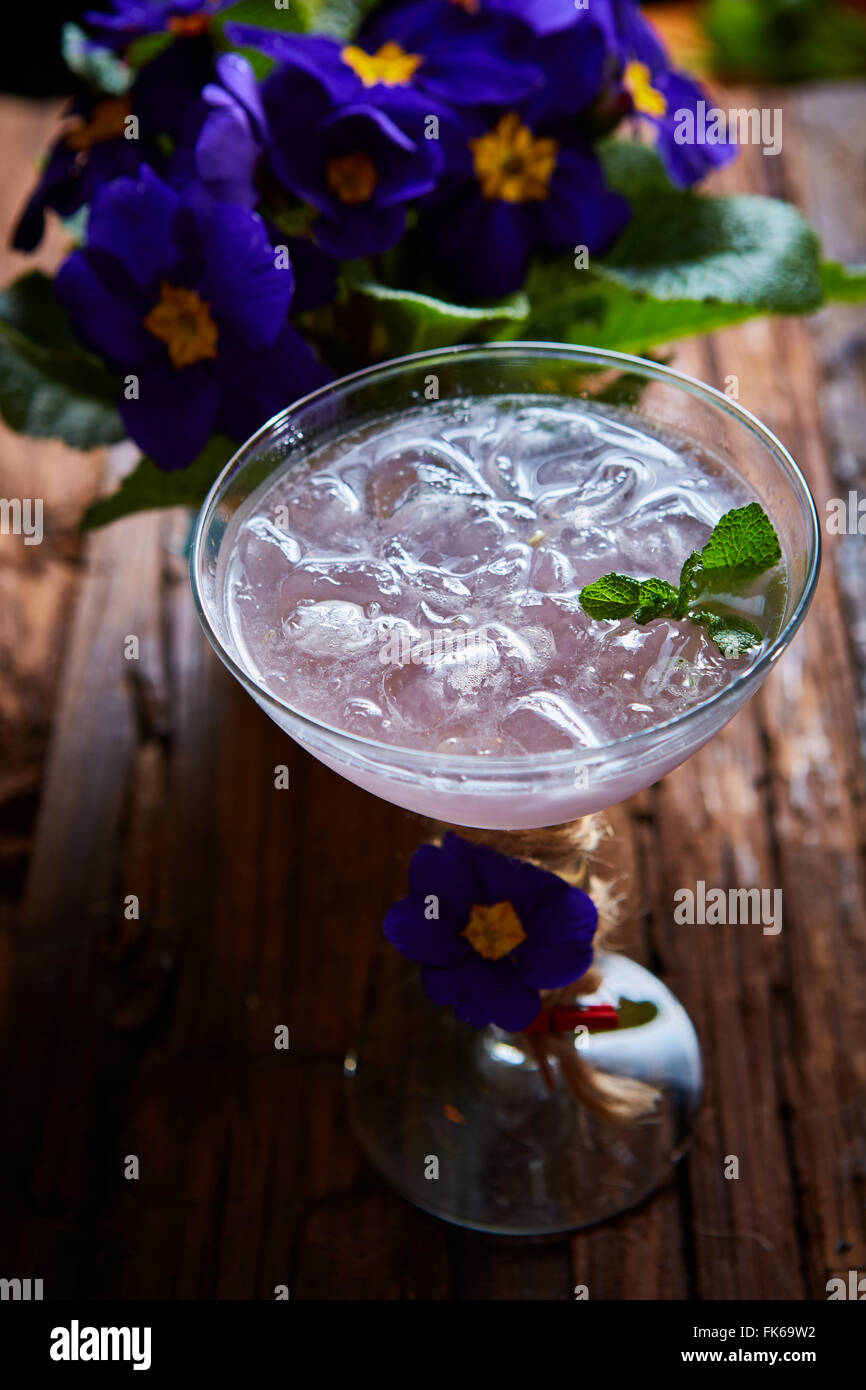 pink cocktails with fresh mint Stock Photo - Alamy