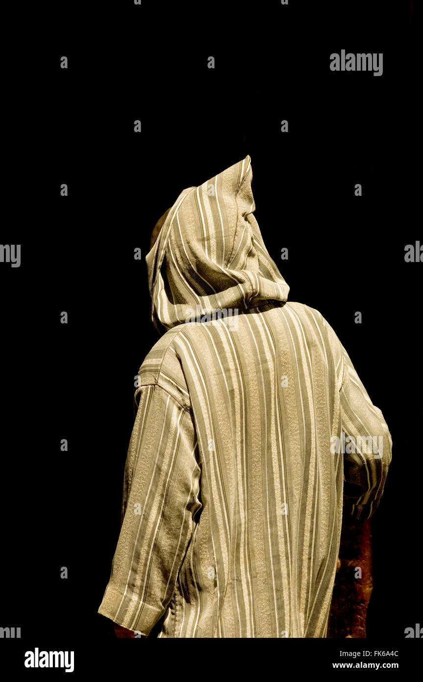 Man in traditional jalaba, Tangier, Morocco, North Africa, Africa Stock ...