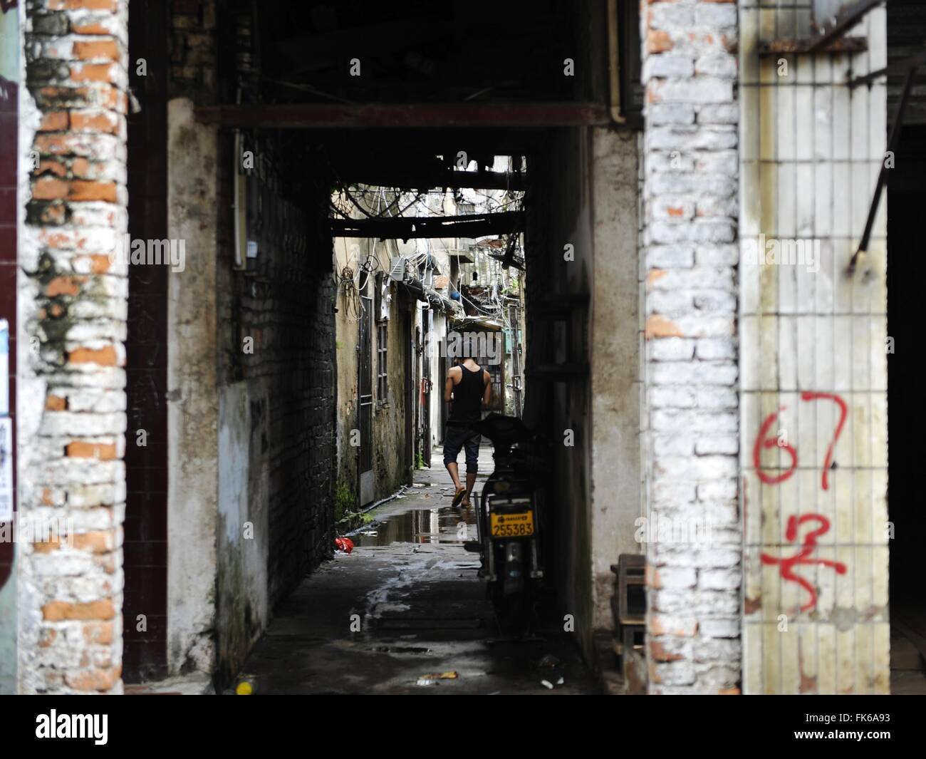 Haikou, Haikou, CHN. 7th Mar, 2016. Sotto portico has a history of over ...