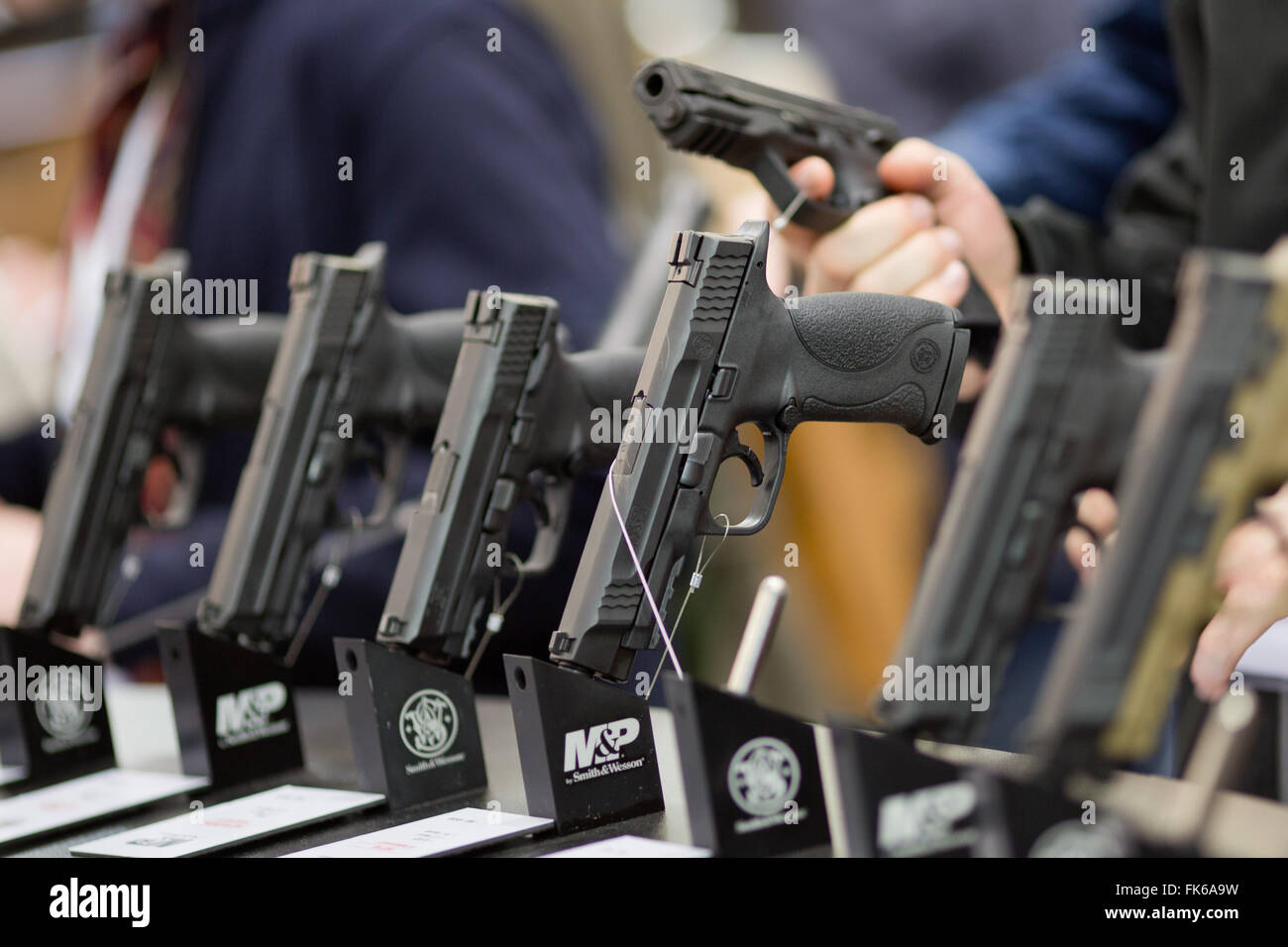 Nuremberg, Germany. 05th Mar, 2016. Handguns from US American arms ...