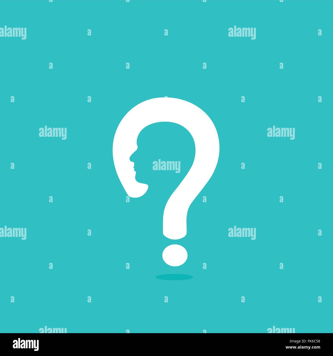 Question mark man head symbol hi-res stock photography and images - Alamy