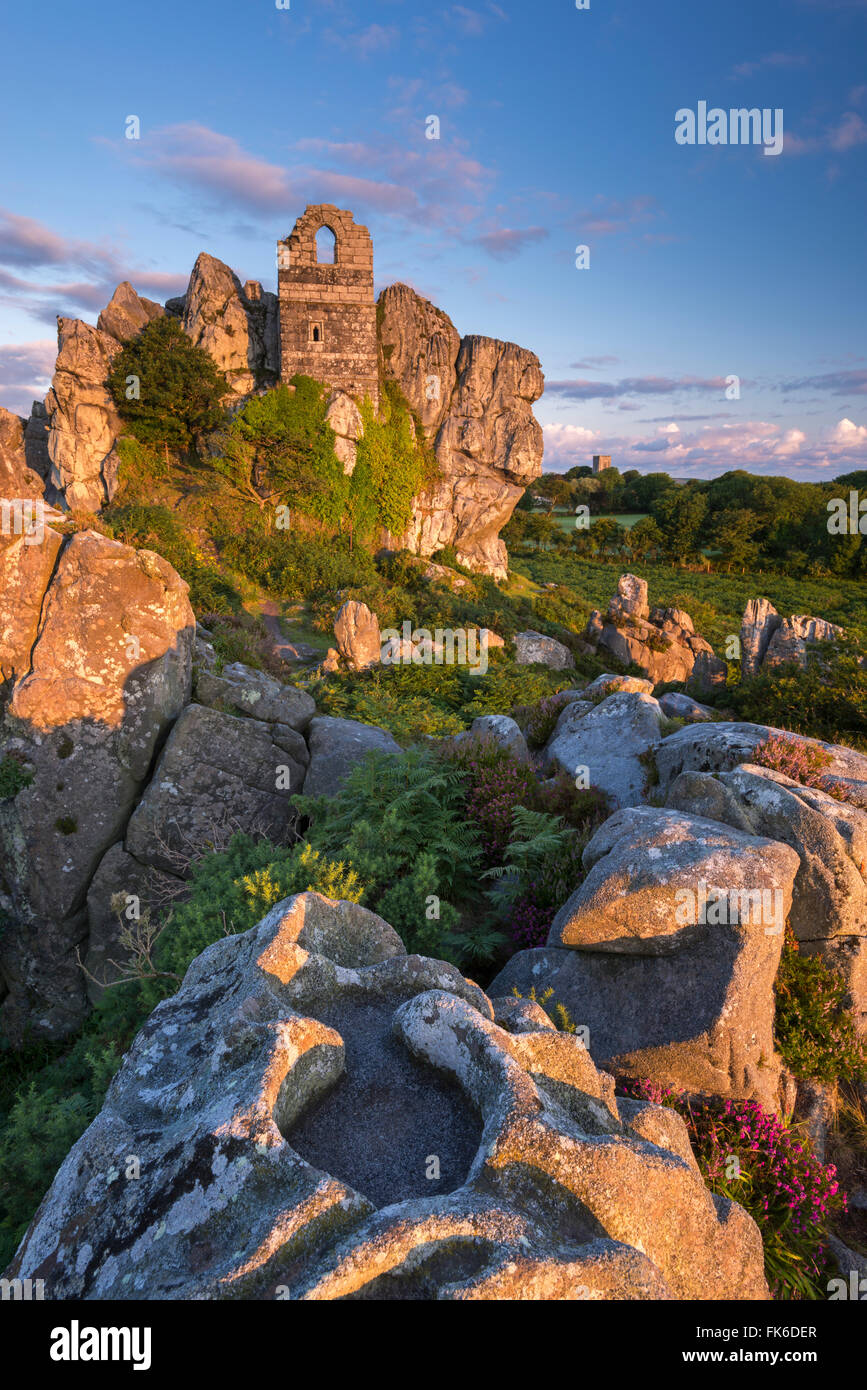 The 15th century ruined chapel on top of Roche Rock, Roche, Cornwall ...