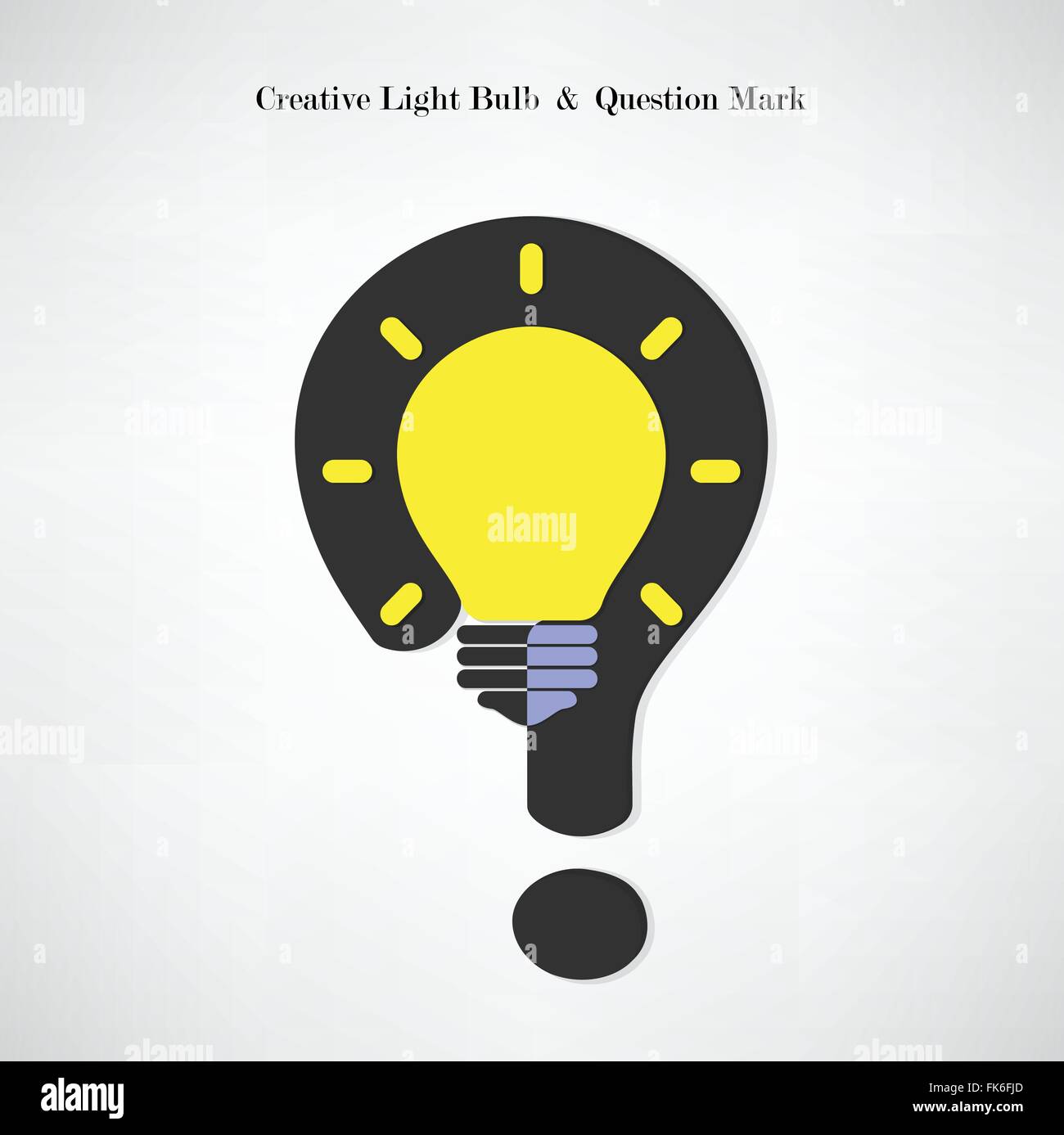 Creative light bulb symbol and question mark sign on background. Vector illustration Stock ...