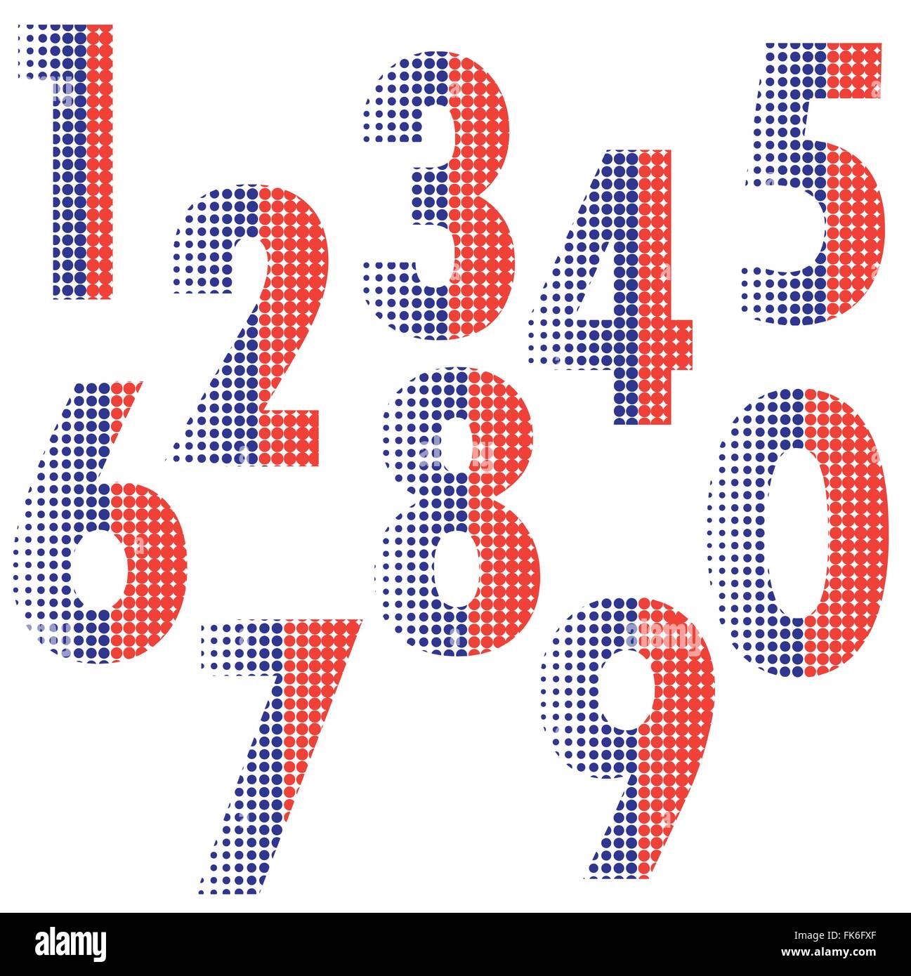 Halftone number alphabet font style. Vector illustration Stock Vector ...