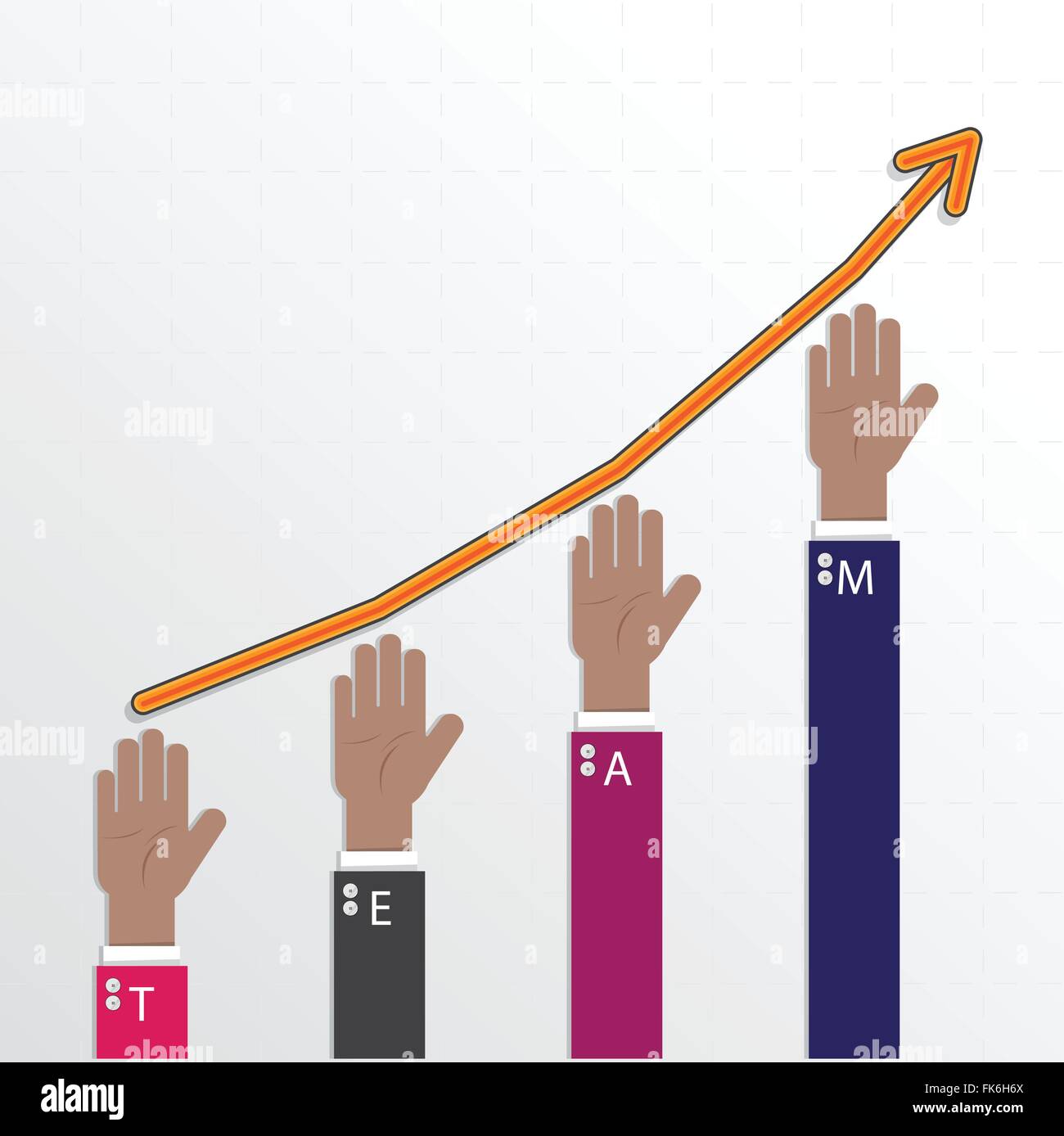 hands of businessman with graph increase on background ,teamwork ...