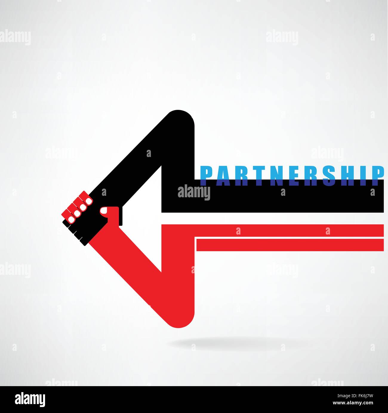 Creative arrow sign and handshake abstract design symbol. Business ...