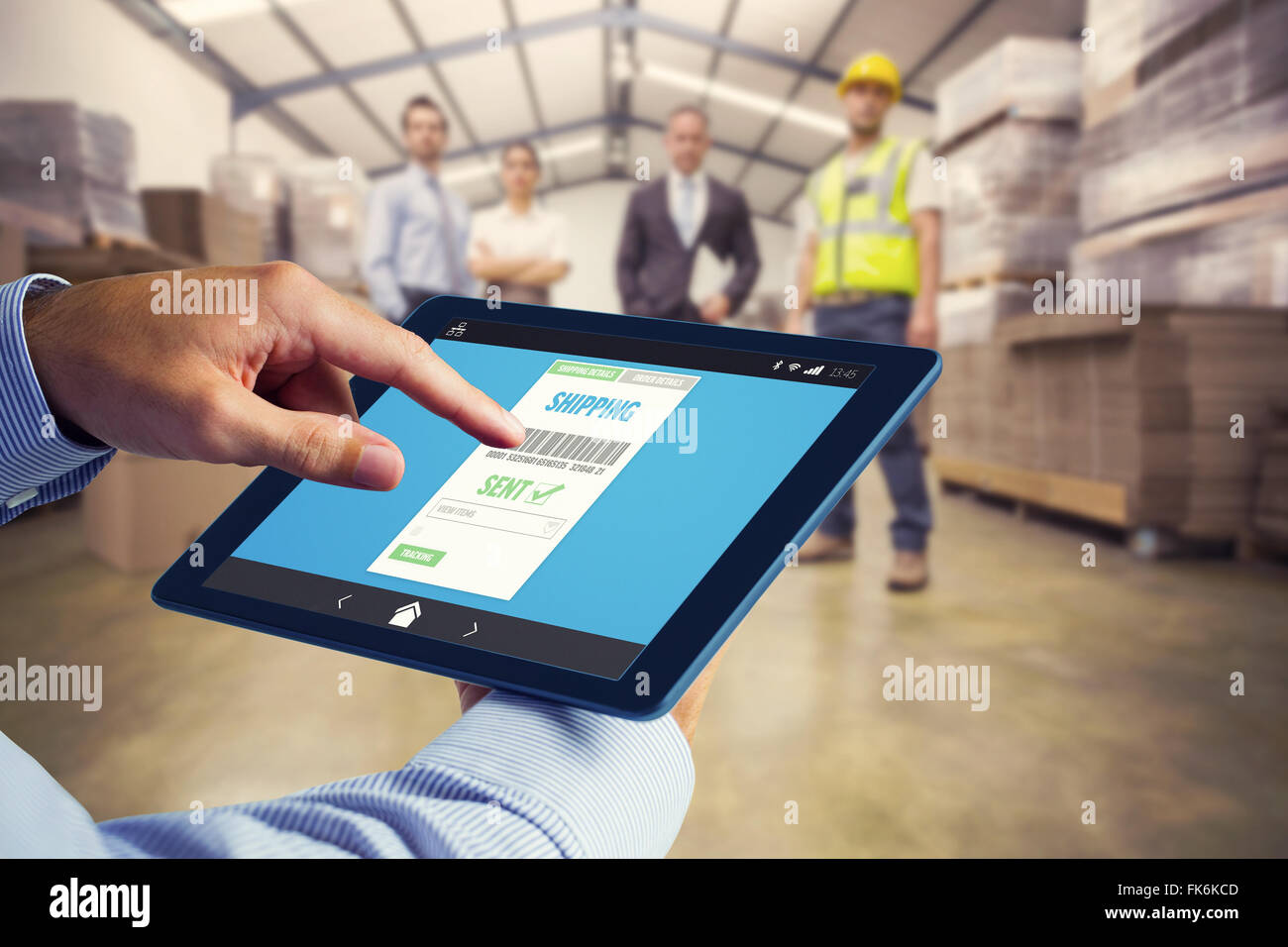 Man operator tablet smartphone hi-res stock photography and images - Alamy