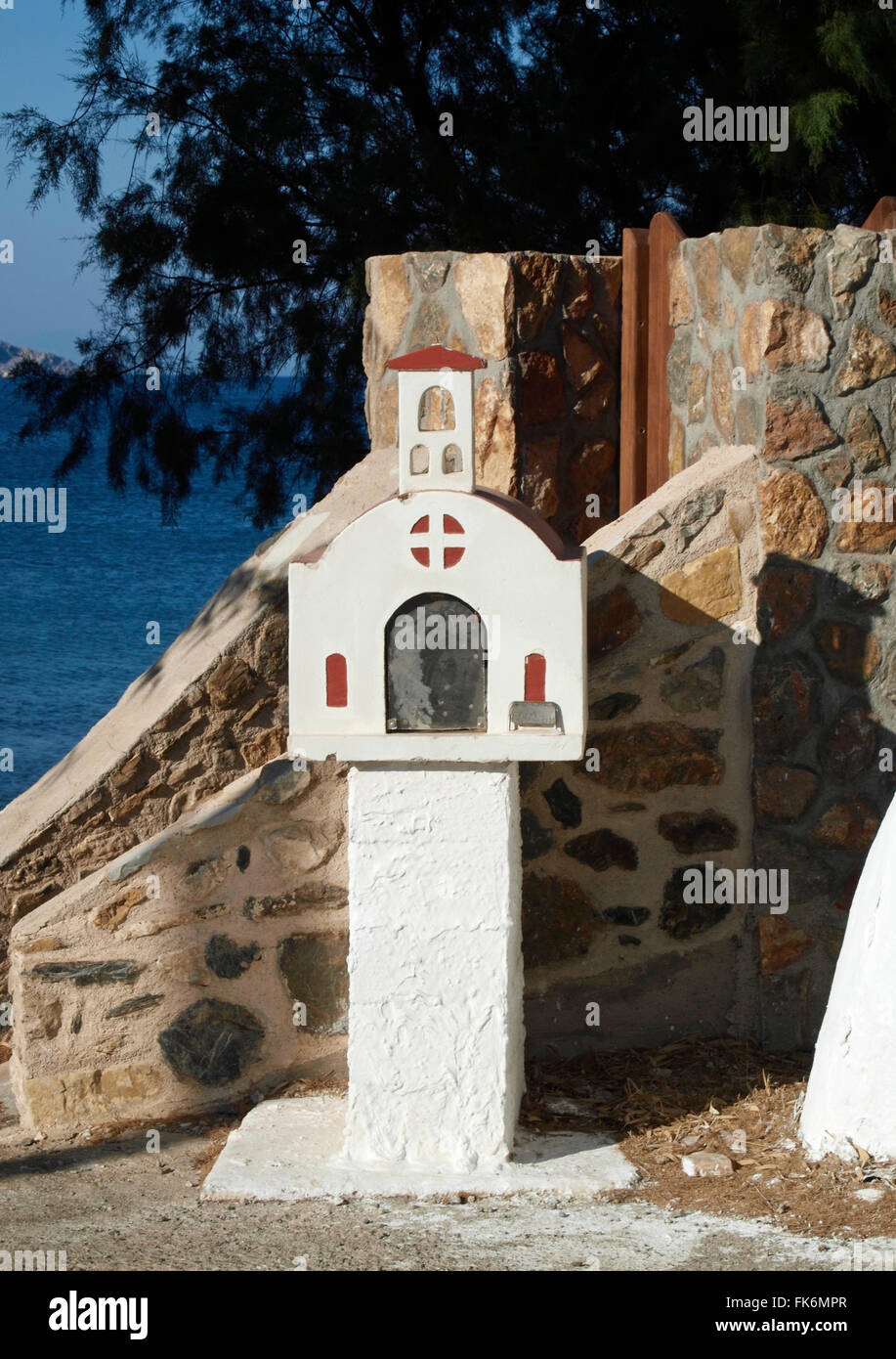Kandylakia, a typical greek miniature roadside shrine in Leros Island ...